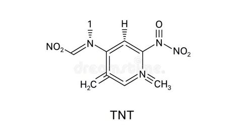 Tnt Explosive Chemical Structure Diagram Stock Illustration