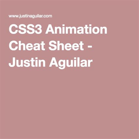 CSS3 Animation Cheat Sheet Cheat Sheets Cheating Animation