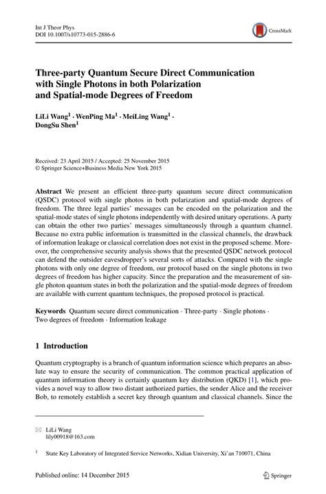 Pdf Efficient Bidirectional Quantum Secure Direct Communication With