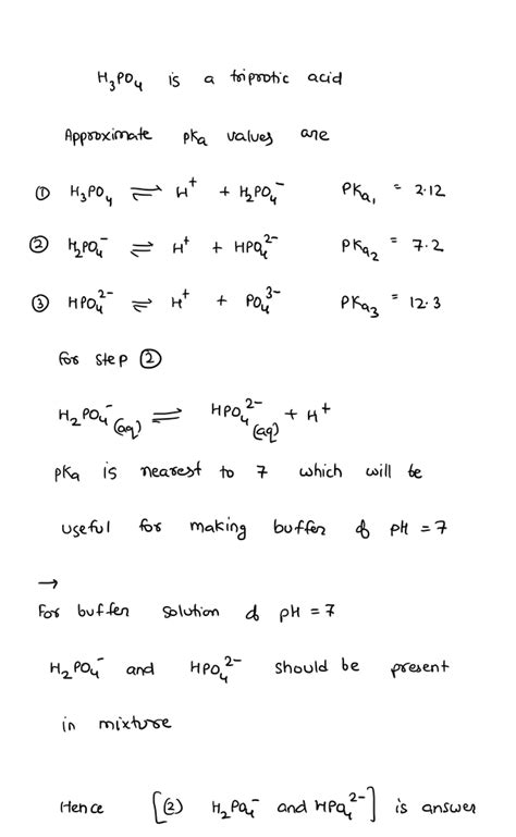 For Preparing A Buffer Solution Of Ph 7 Which Buffer System You Will