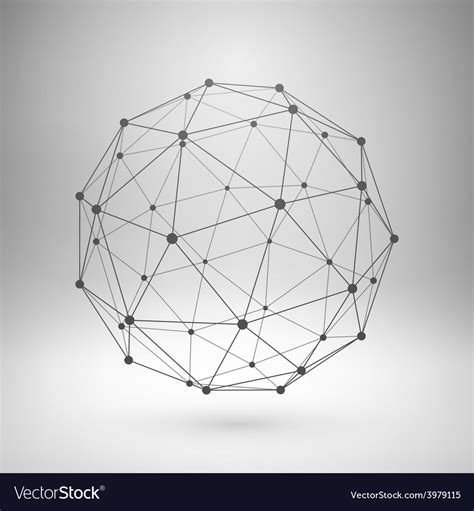 Wireframe Mesh Polygonal Sphere Royalty Free Vector Image