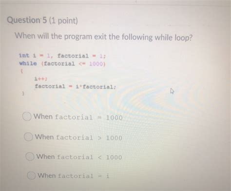 Solved Question 4 1 Point What Will Be The Final Value Of