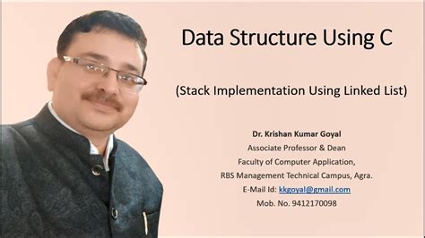 Stack Implementation Using Linked List Youtube