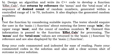 Solved B Design An Algorithm And Write Its C Code To Chegg