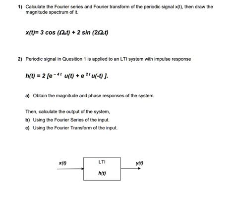 solved texts calculate the fourier series and fourier transform of