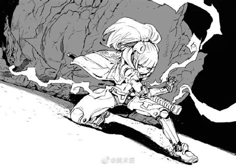 镜头感十足的赛博朋克机械少女 人物插画设计师 Acky Bright 花瓣网