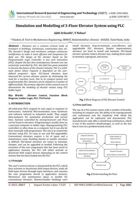 Simulation And Modelling Of 3 Floor Elevator System Using Plc Pdf
