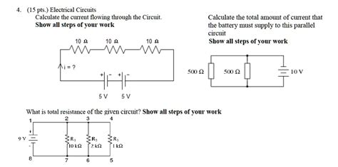 SOLVED Electrical Circuits 4 15 Pts Electrical Circuits Calculate The Current Flowing Through