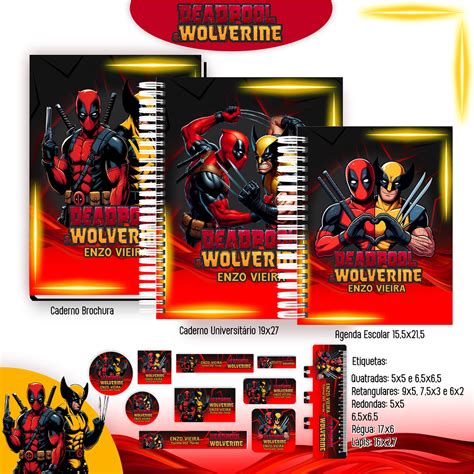 Kit Encadernação Deadpoll E Wolverine Voltas ás Aulas