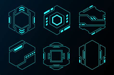 육각형 미래지향적 인 프레임 Hud 디지털 기술을 위한 추상 적인 기하학적 형상 벡터 설계 초현대적에 대한 스톡 벡터 아트 및 기타 이미지 Istock