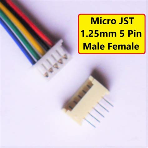 Micro Jst 125mm 5 Pin Male Pcb Header Female Connector With Cable Micro Jst 125mm 5 Pin Male Pcb Header Female Connector With Cable