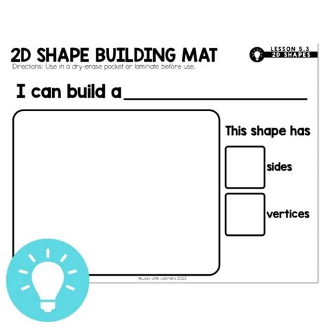 Lucky To Learn Math 1st Grade Geometry Lesson 53 Construct 2d Shapes Mini Lesson 2d