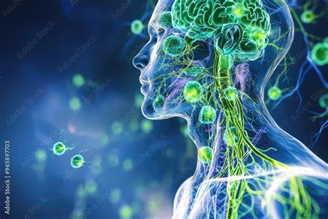 Image Depicts Detailed Illustration Of Lymphatic System And Immune Response Showcasing