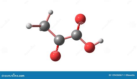 Pyruvic Acid Molecular Structure Isolated On White Stock Illustration Illustration Of