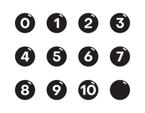 Glossy Number Icon Set Circle Separate Use Isolated Vector Illustration Vector Art At