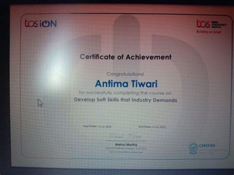 Antima Tiwari On Linkedin Tcs Certification Professionaldevelopment Lifelonglearning