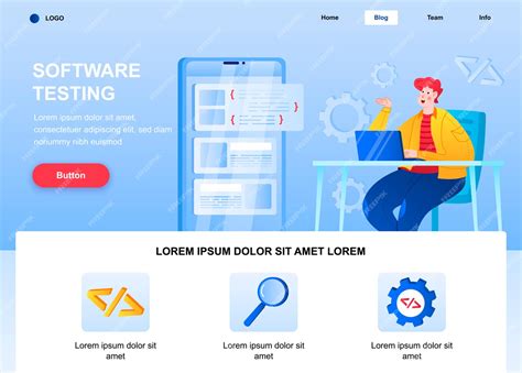 Premium Vector Software Testing Flat Landing Page Engineer Debugging