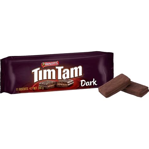 Arnotts Tim Tam Dark Chocolate Biscuits 200g Chocolate Biscuits Tim