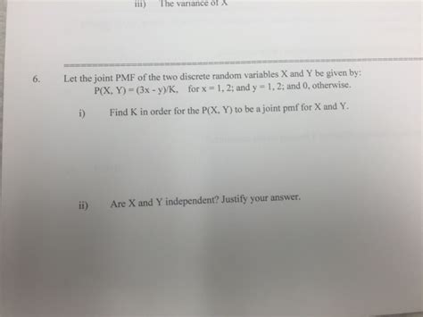 Solved Let The Joint Pmf Of The Two Discrete Random
