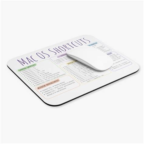 Mac OS Keyboard Shortcuts Mouse Pad Rectangle Version 2 Mac Keyboard Cheat Sheet Mac OS