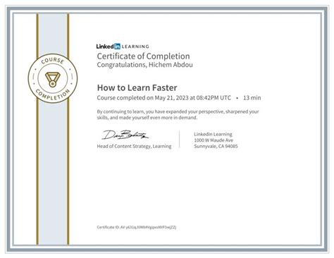 Hichem Abdou On Linkedin Certificate Of Completion
