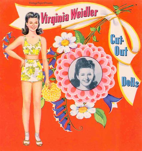 Vintage Paper Doll Printable Pdf Virginia Weidler Paper Doll 40s 1940s Paper Doll Pattern