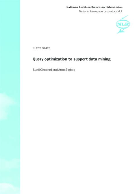 pdf query optimization to support data mining