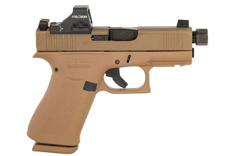 Glock 43x Mos 9mm Fde Pistol With Holosun Hs 407k Red Dot And Threaded