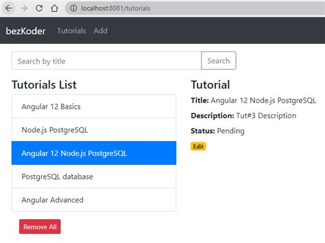 Angular 12 Nodejs Express Postgresql Example Crud App Bezkoder