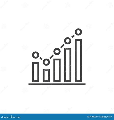 Growing Graph Line Icon Business Chart Outline Vector Logo Stock