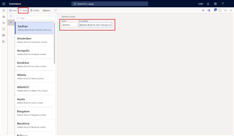 새 주소록 생성 commerce dynamics 365 microsoft learn