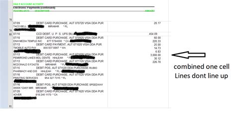 PDF To Excel Bank Statement Not Properly Formatti Adobe Product Community