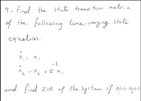 4 Find The State Transition Matrix Of The Following