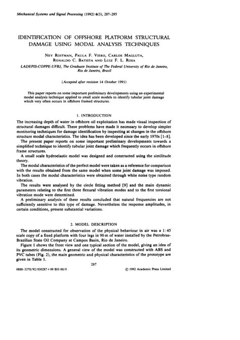 PDF Modal Analysis Technique For Structural Damage Identification
