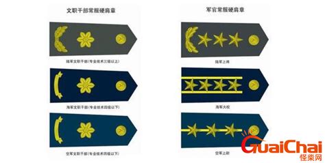 中国的军衔等级肩章排列图片及标志
