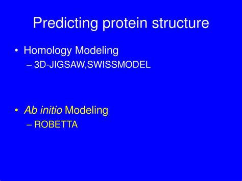 PPT Predicting Protein Properties And Structure PowerPoint Presentation ID