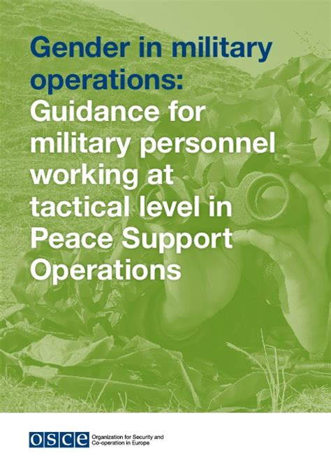 Gender In Military Operations Guidance For Military Personnel Working At Tactical Level In