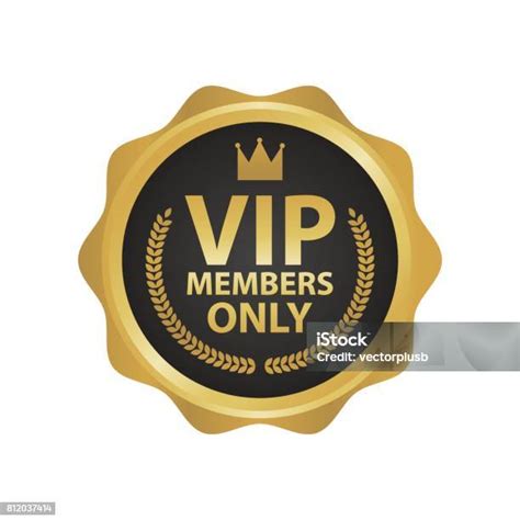 Vip 회원 전용 프리미엄 골든 배지입니다 골드 라벨 벡터 일러스트 레이 션 라운드 공항 Vip라운지에 대한 스톡 벡터 아트 및 기타 이미지 공항 Vip라운지 카지노