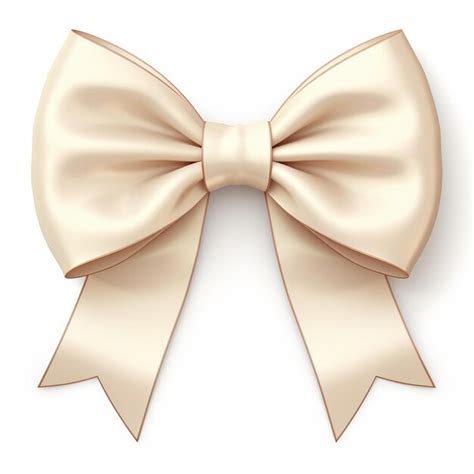 Premium Photo Elegant Beige Ribbon And Bow Perfectly Isolated