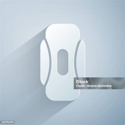 종이 는 회색 배경에 고립 된 생리및 생리대 아이콘을 잘라 여성 위생 제품 종이 아트 스타일 벡터 일러스트레이션 0명에 대한 스톡 벡터 아트 및 기타 이미지 Istock