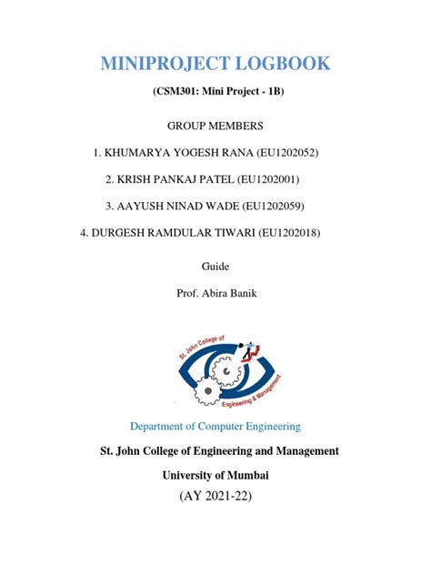 Logbook Mini Project 1b Pdf Engineering Design