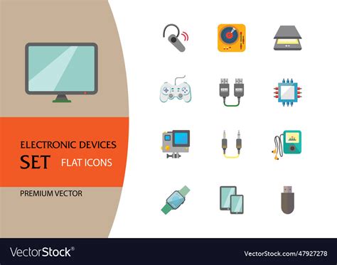 Electronic Devices Icons Set Royalty Free Vector Image