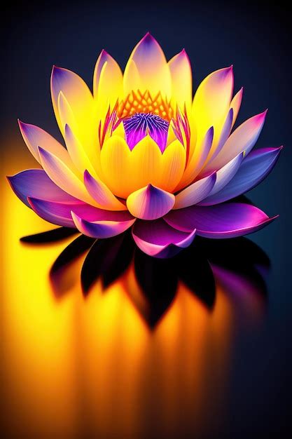 premium photo bioluminescent lotus beautiful realistic lotus flower