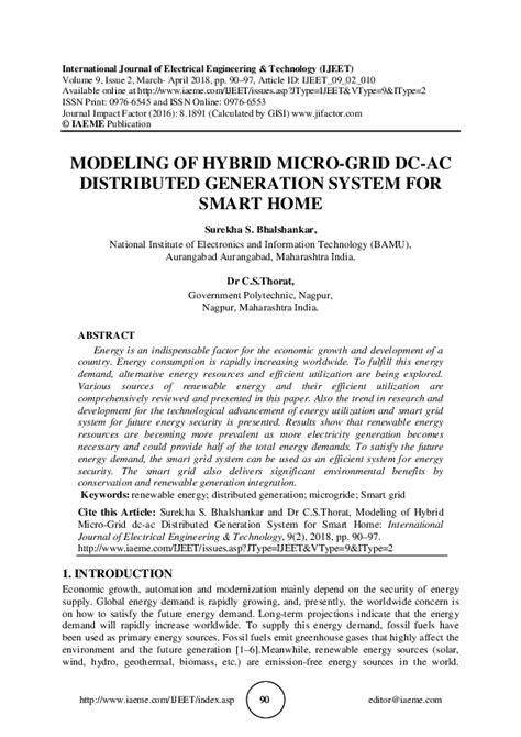 Pdf Modeling Of Hybrid Micro Grid Dc Ac Distributed Generation System