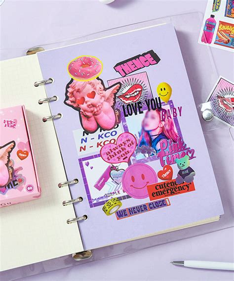 [당일 60장set] 키치 하이틴 스티커팩 폰꾸 다꾸 폴꾸 노트북 캐리어 일본 하트 곰돌이 리무버블 에이블리