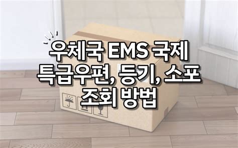 우체국 Ems 국제특급우편 등기 소포 조회 방법 Fast1