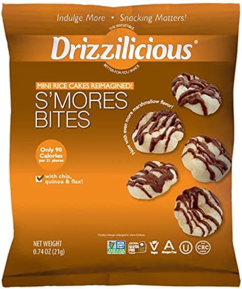 Drizzilicious Mini Smores Rice Cake Bites 80 Count Healthy Snack Solutions