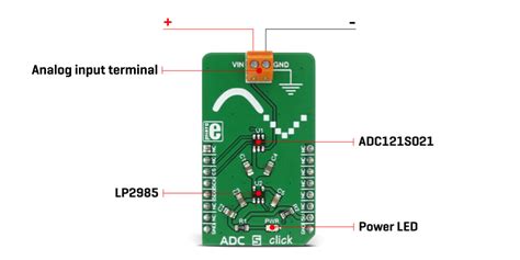 12비트 ADC 모듈 ADC121S021 ADC 5 click
