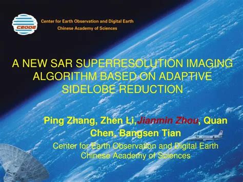 Ppt A New Sar Superresolution Imaging Algorithm Based On Adaptive Sidelobe Reduction