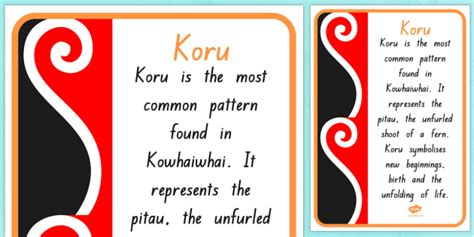 Koru A4 Poster Māori Pattern Meanings Teacher Made